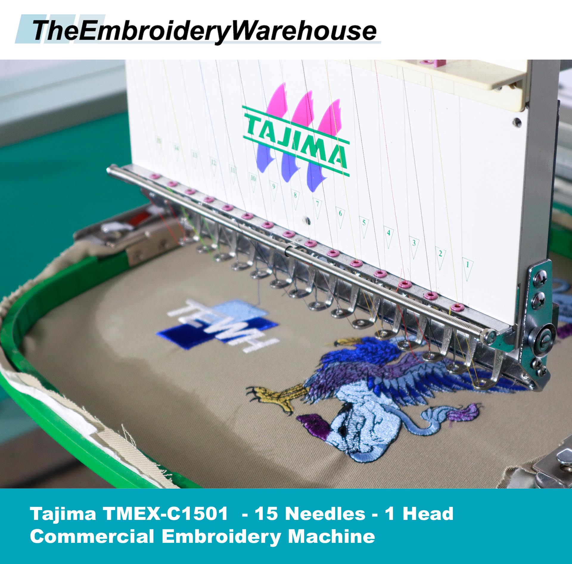 Tajima TMEX-C1501 - Single (1)Head - 15 Needles - Commercial Embroidery Machine